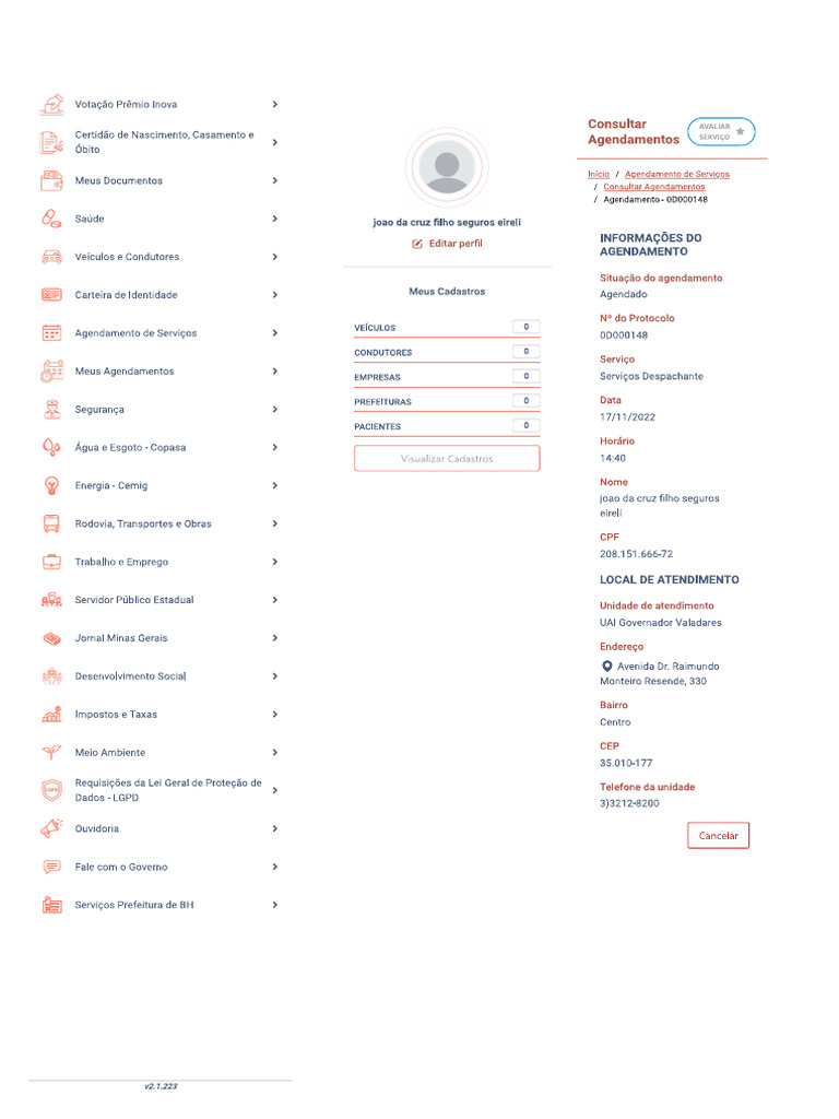 Agendamento Uai | PDF