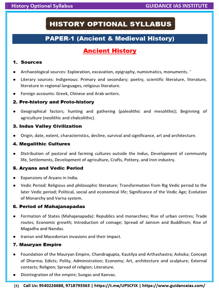 History Optional Syllabus Overview | PDF | Mughal Empire | British Raj
