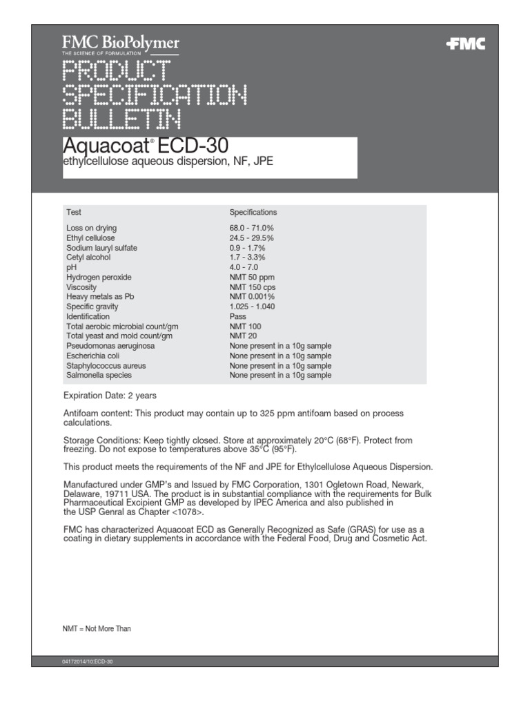 Aquacoat ECD User S Guide Sustained Release Coating | PDF