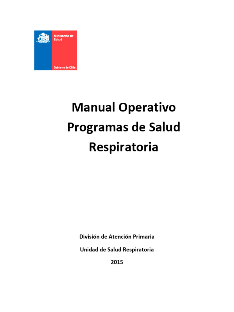 Manual Operativo Programas de Salud Respiratoria | PDF | Hospital | Farmacéutico