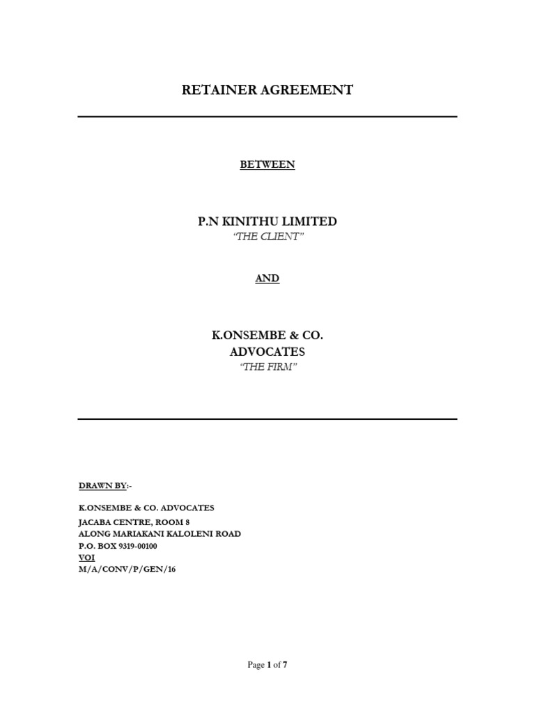 Legal Retainer Agreement Sample | PDF | Arbitration | Confidentiality