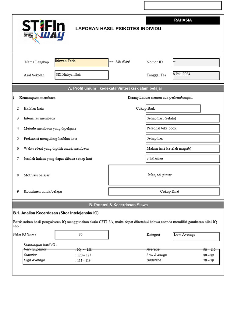Contoh Profiling PDF | PDF