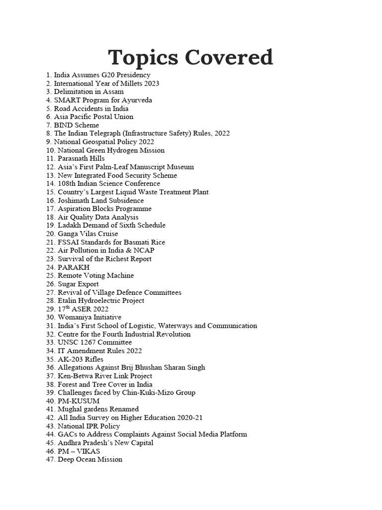 Topics Covered in Compilation | PDF | Reserve Bank Of India | United ...