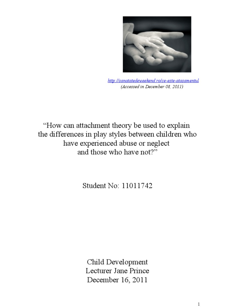 Child Development Essay - Alina Elena Dumitru | PDF | Attachment Theory ...