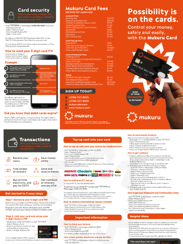 Mukuru Card Fees Overview 2023 | PDF | Finance & Money Management