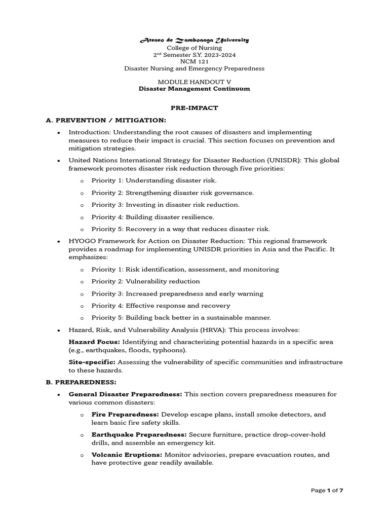 MODULE-HANDOUT-5 | Download Free PDF | Emergency Management | Natural ...