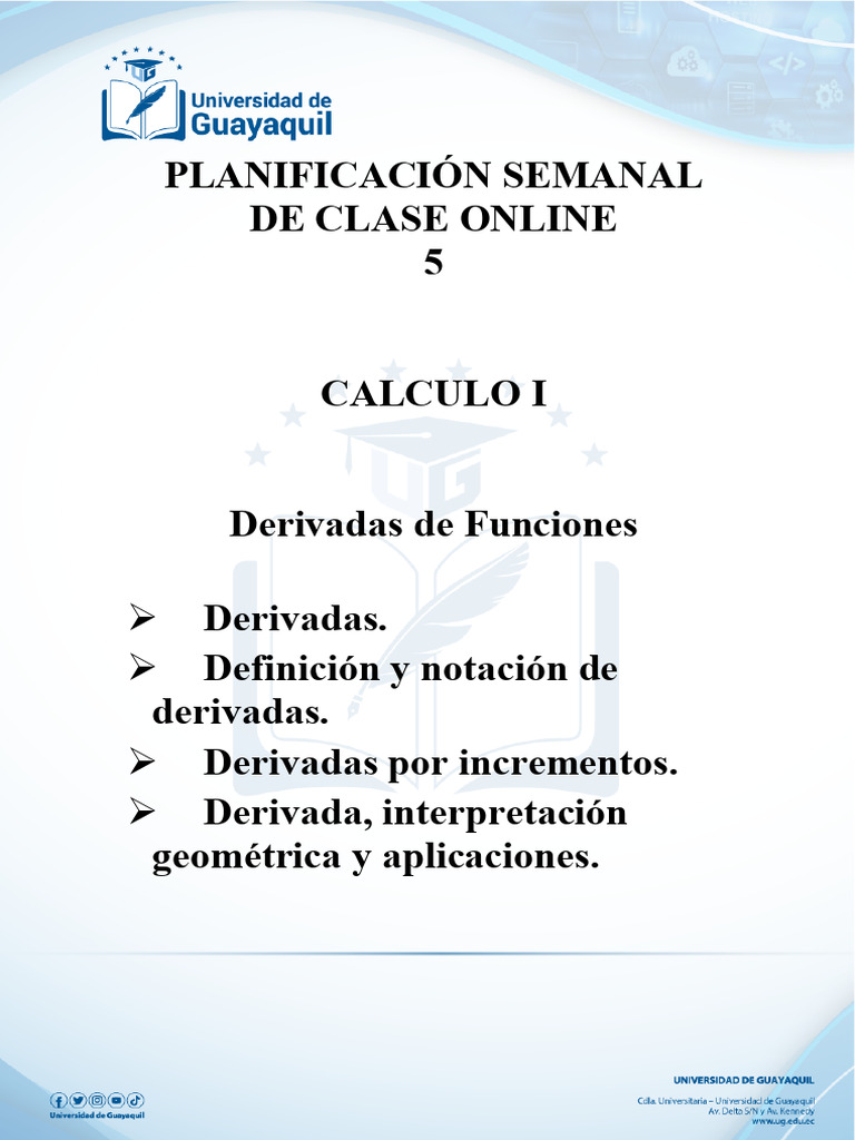 Compendio Calculo I - Semana 5 | PDF | Derivado | Pendiente