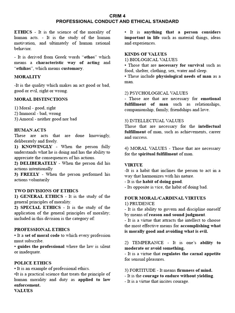CRIM-4-ETHICS (1) | Download Free PDF | Courage | Morality