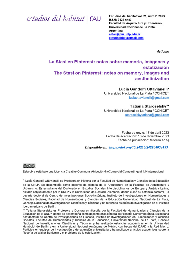Memoria RDA: Stasi y Estética Visual | PDF | Estética | Experiencia