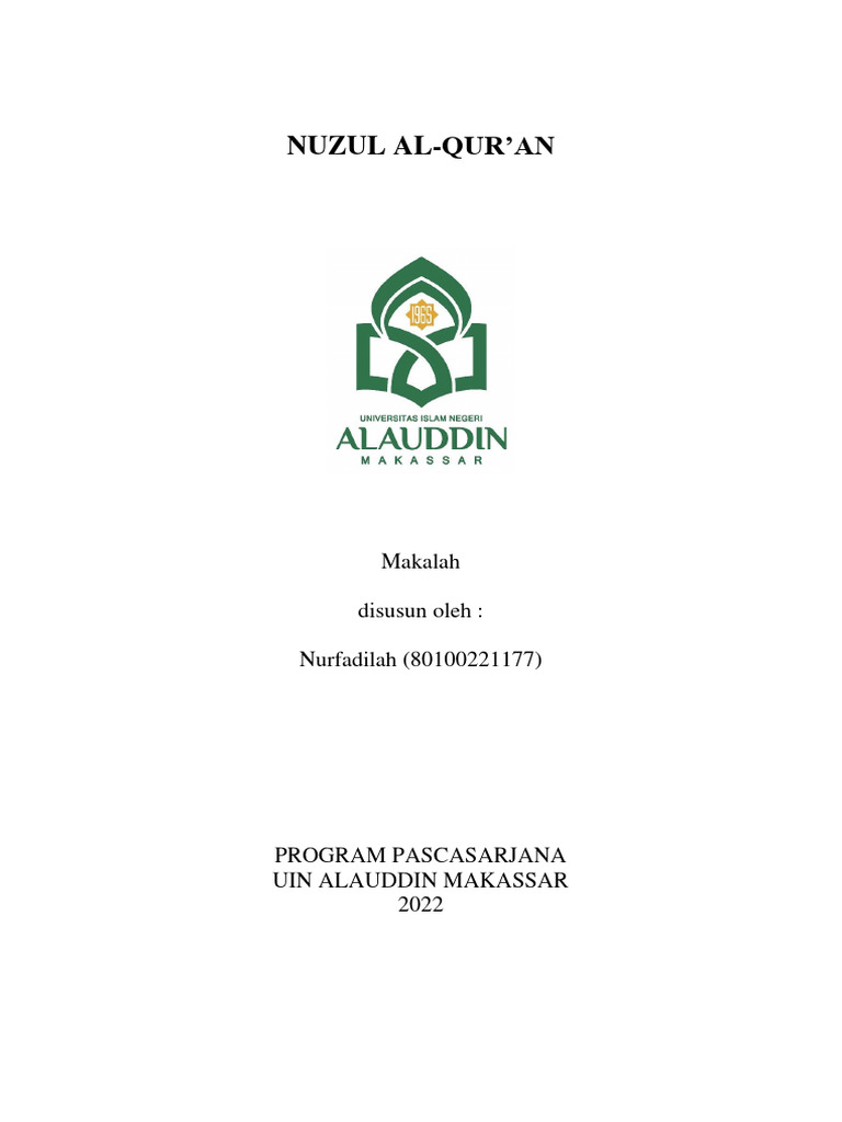 Nuzul Al-Qur'an | PDF