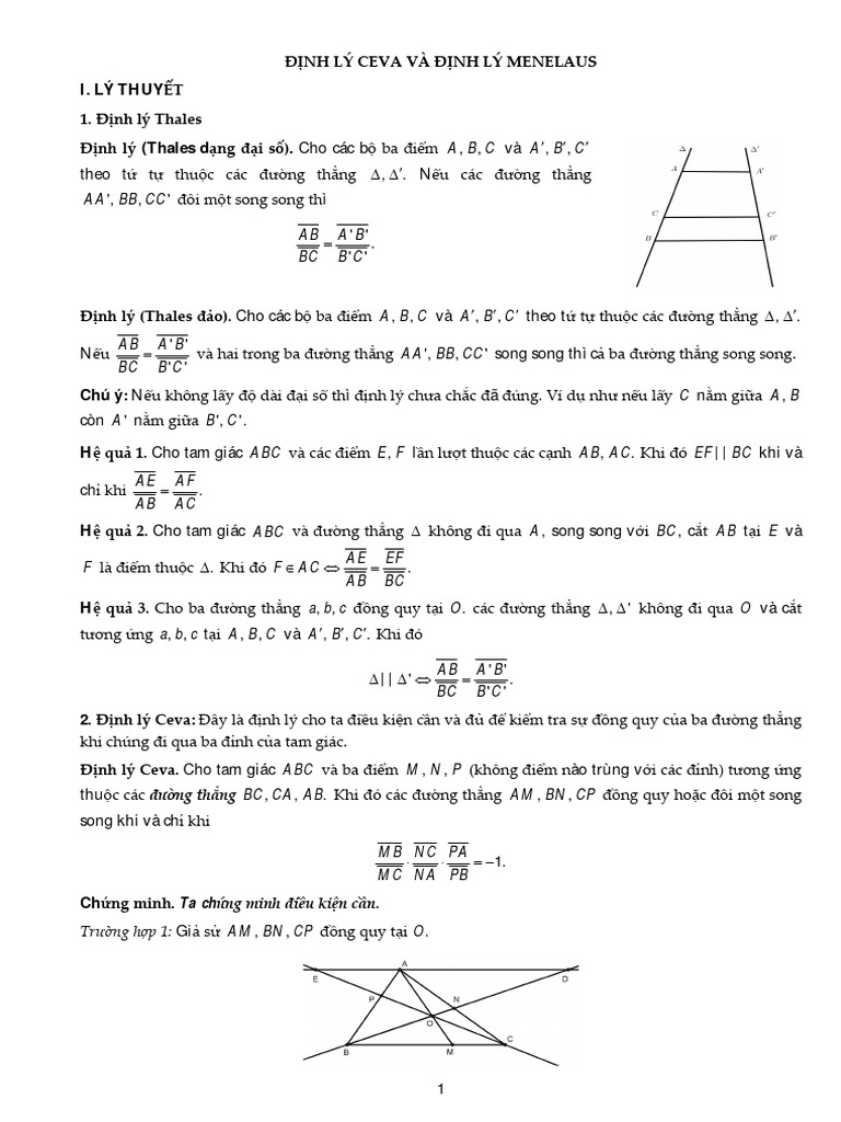 Định lý Mene và Ceva | PDF