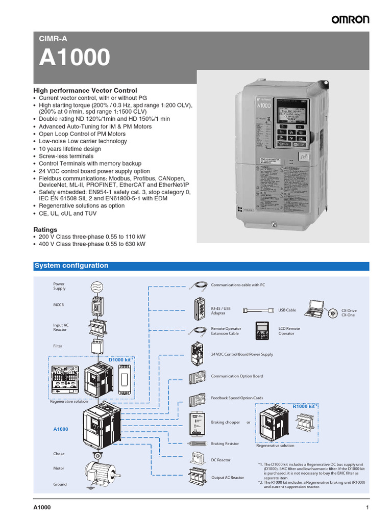 I79e Cimr-A A1000 Variable Frequency Drive Datasheet en | PDF | Power ...