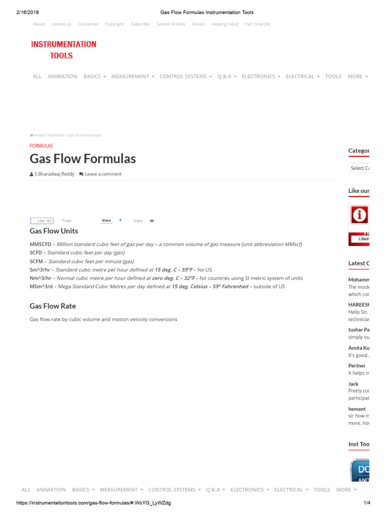 Gas Flow Rate Calculations in SCFD | PDF | Gases | Metrology