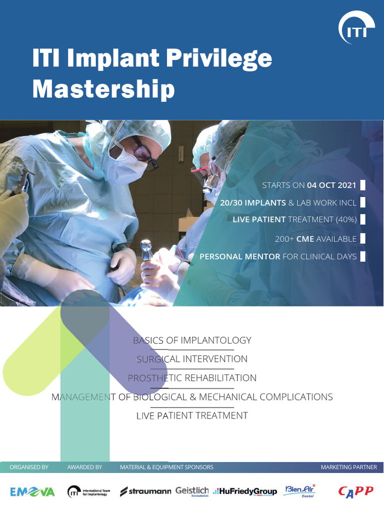 Brochure_ITI_Implant_Privilege_Mastership-3 | PDF | Dental Implant | Dentistry
