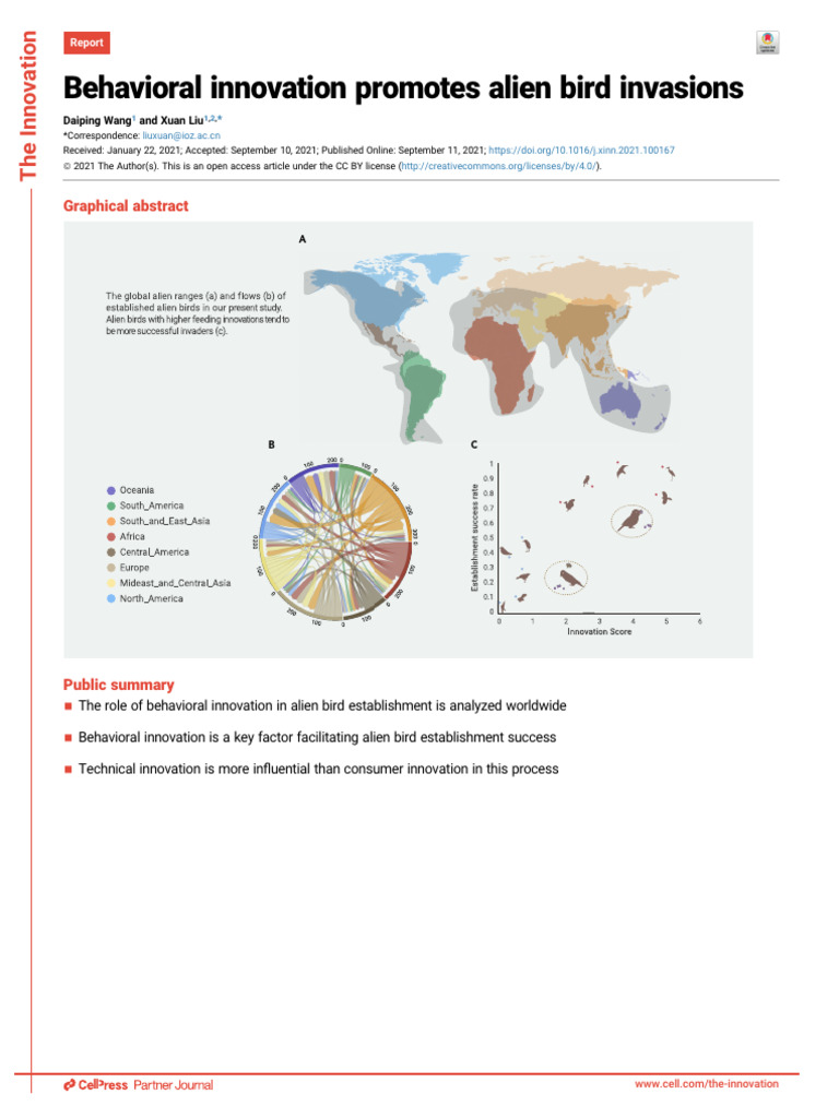 Behavioral Innovation Promotes Alien Bird Invasion | PDF | Introduced ...