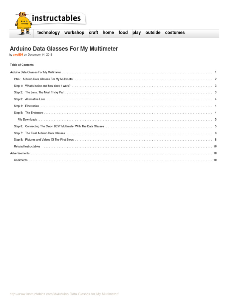 Arduino Data Glasses For My Multimeter - 054712 | PDF | Optics | Equipment Arduino Data Glasses For My Multimeter - 054712 | PDF | Optics | Equipment