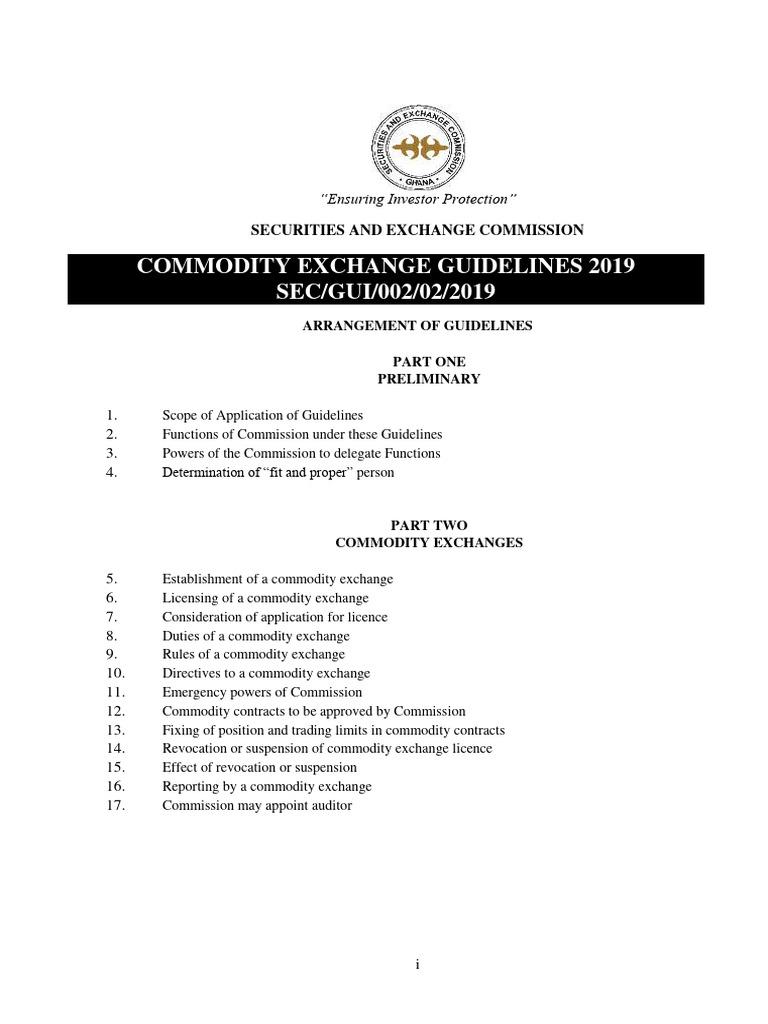 Commodity Exchange Trading Guidelines 2019 | PDF | Audit | License