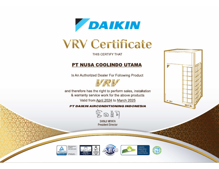 Sertifikat VRV - NCU | PDF