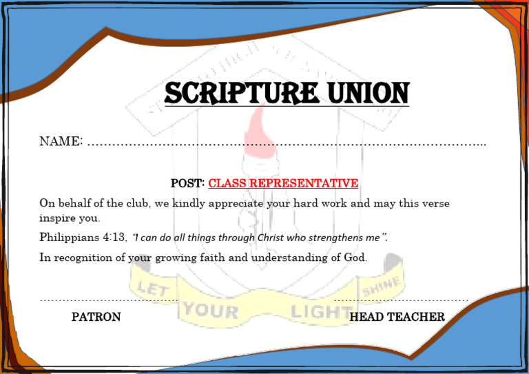 CRscripture Union Certificate | PDF