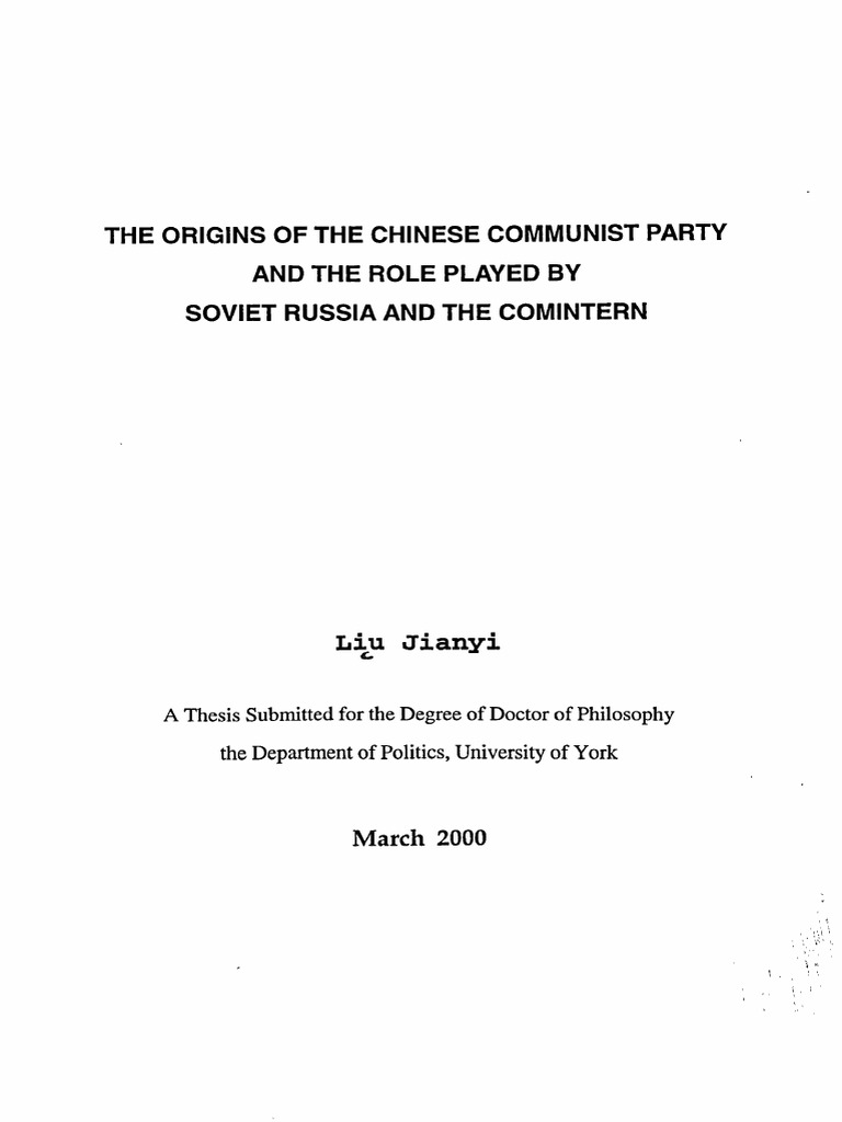 Origins of the Chinese Communist Party | PDF | Vladimir Lenin | Bolsheviks