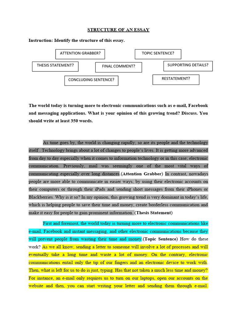Exercise - Essay Structure (Muhammad Azrul Hanifa Bin Mozli ...