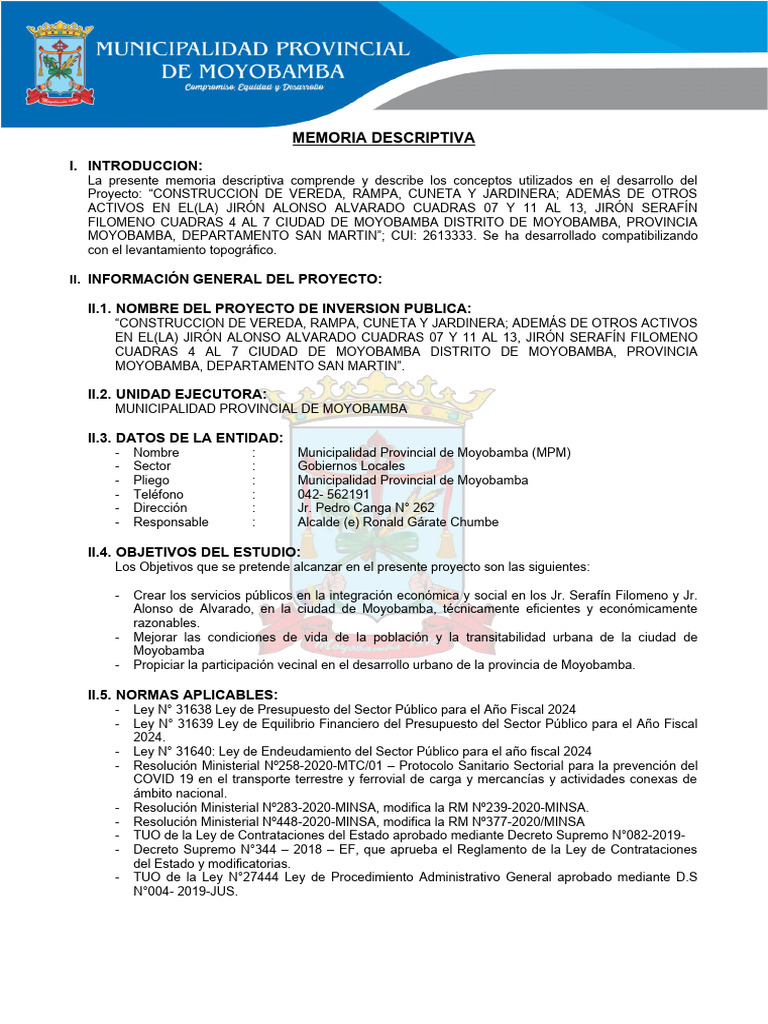 MEMORIA DESCRIPTIVA | PDF | Hormigón | Fundación (Ingeniería)