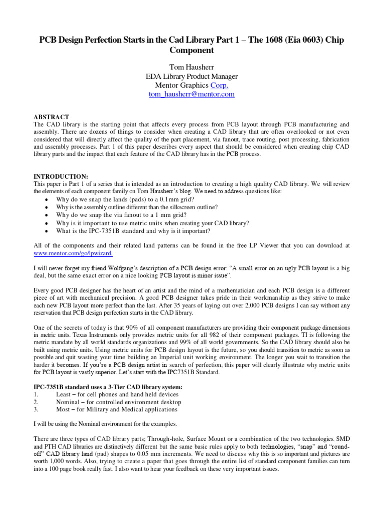 CAD Library Essentials for 1608 Chips | PDF | Printed Circuit Board ...