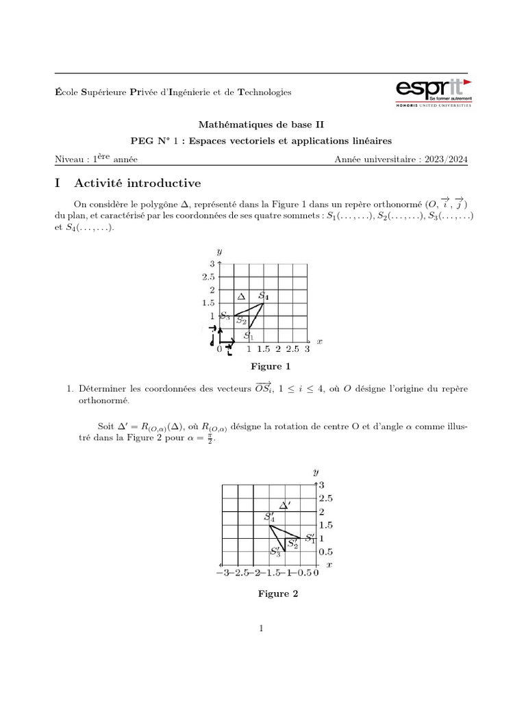 Espaces vectoriels et transformations linéaires | PDF | Espace ...