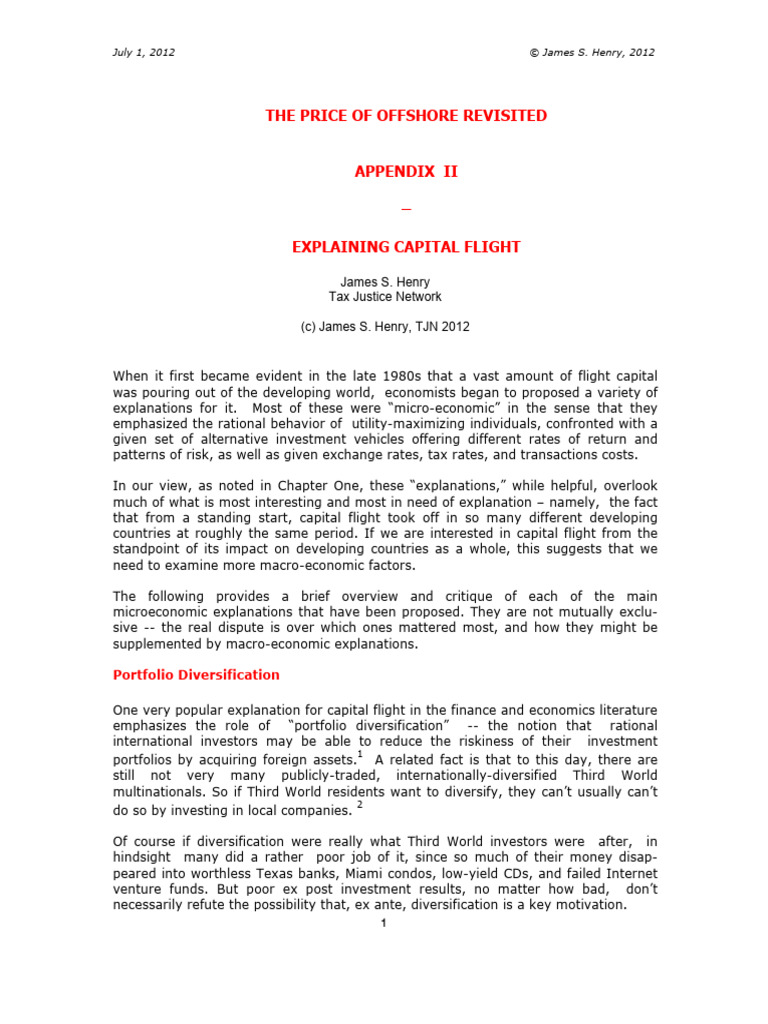 Explaining Capital Flight Dynamics | PDF | Investing | Economics