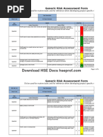 Generic Risk Assessment For Forklift | PDF | Forklift | Risk