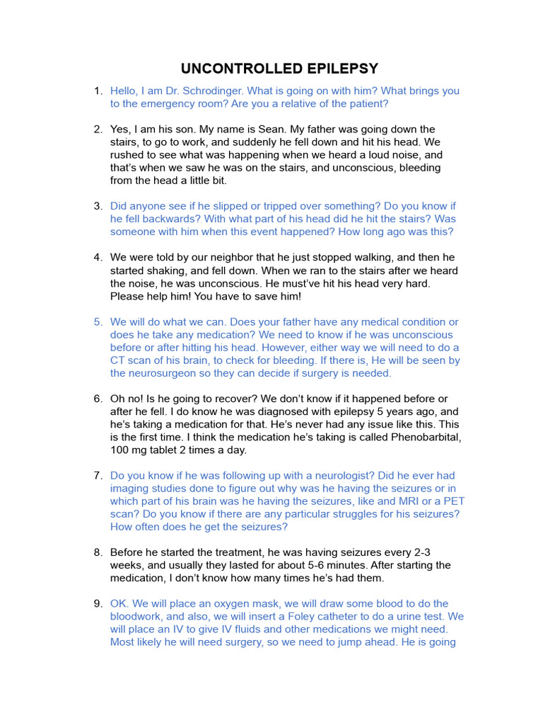 Uncontrolled Epilepsy | PDF | Coma | Surgery