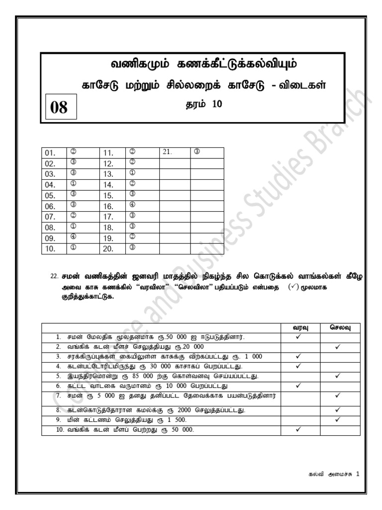 Unit 08 GR 10 Answer | PDF