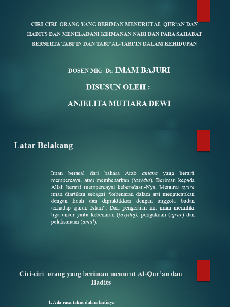 Ciri-Ciri Orang Beriman dalam Islam | PDF