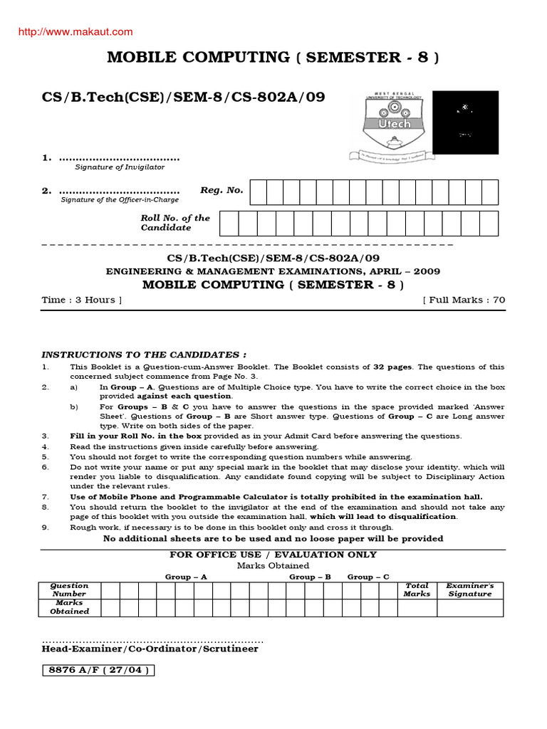 btech-cse-8-sem-mobile-computing-2009 | PDF | Cellular Network | Duplex ... btech-cse-8-sem-mobile-computing-2009 | PDF | Cellular Network | Duplex ...