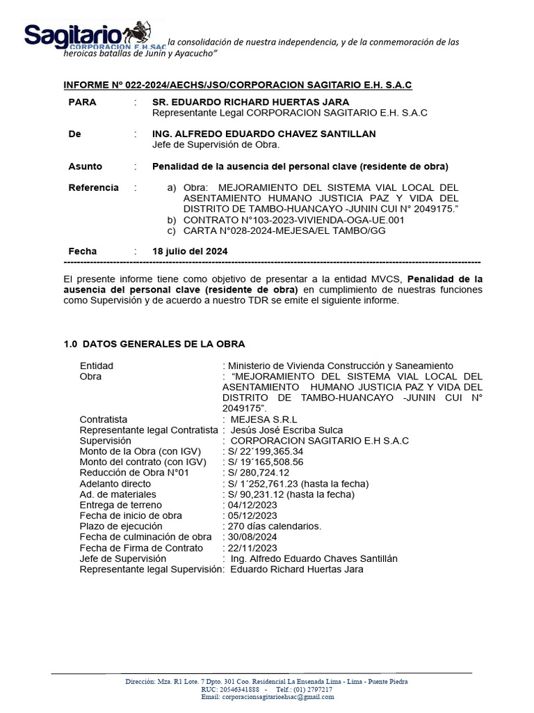 Penalidad Informe | PDF