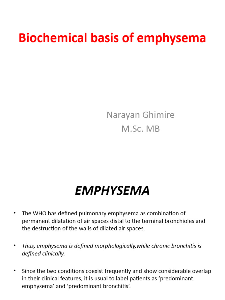Biochemical Basiss of Emphysema | PDF | Chronic Obstructive Pulmonary Disease | Lung
