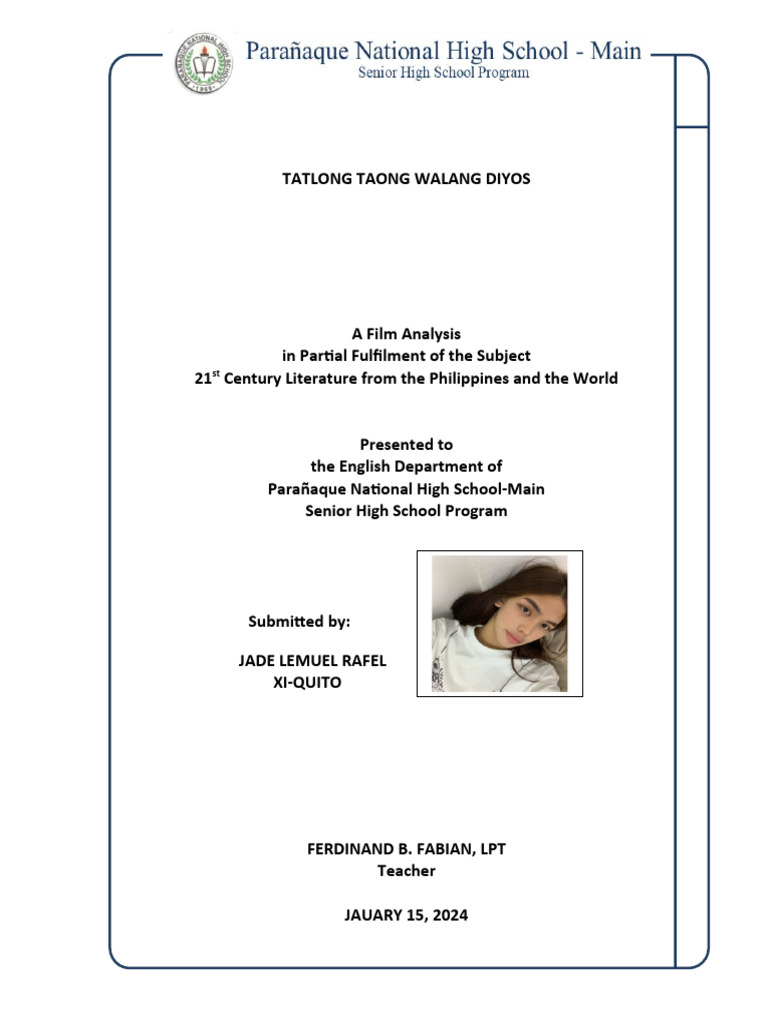 Film Analysis Template 3 Copy 2 | PDF