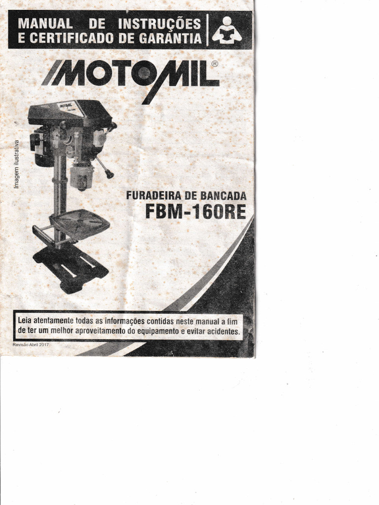 Manual Furadeira de Bancada FBM-160RE Motomil | PDF