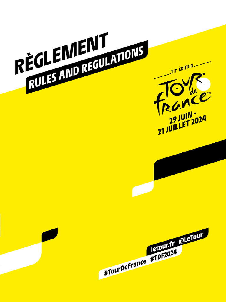 Règlement Officiel du Tour de France 2023 | PDF | Tour de France ...