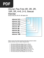 Ukuran Foto 10R, 4R, 2R, 3R, 8R Hingga 30R | PDF