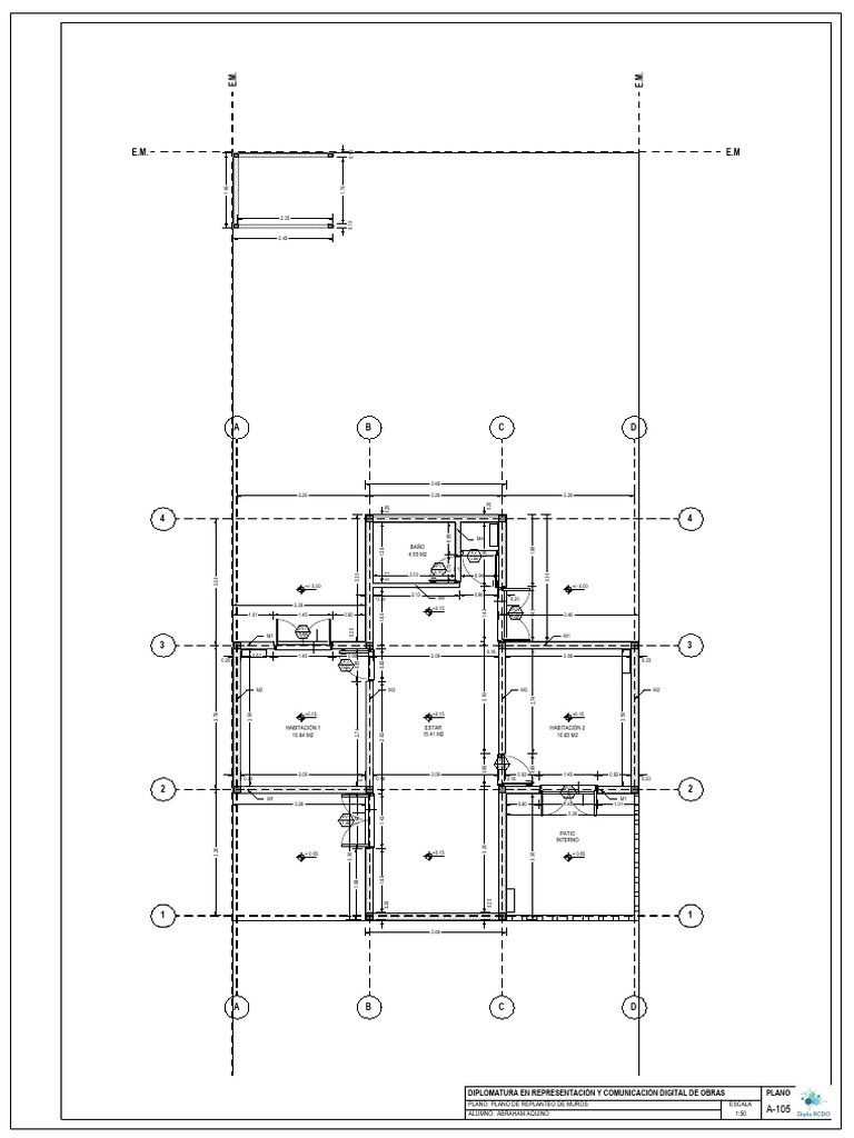 Casa-105 - Planta Replanteo de Muros | PDF