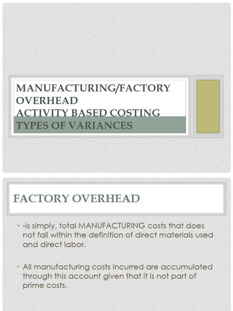 V. Factory-Overhead & Variance | PDF | Business | Economies