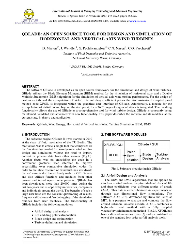 QBlade An Open Source Tool For Design An | PDF | Turbine | Airfoil