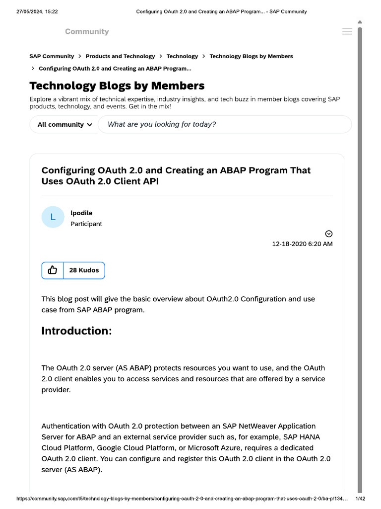 Configuring OAuth 2.0 and Creating An ABAP Program That Uses OAuth 2.0 ...