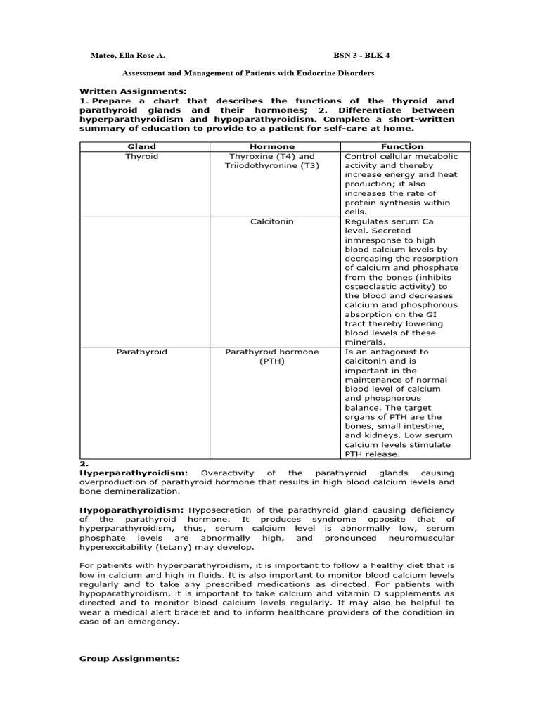 Study Guide 4 | PDF | Hypothyroidism | Parathyroid Gland