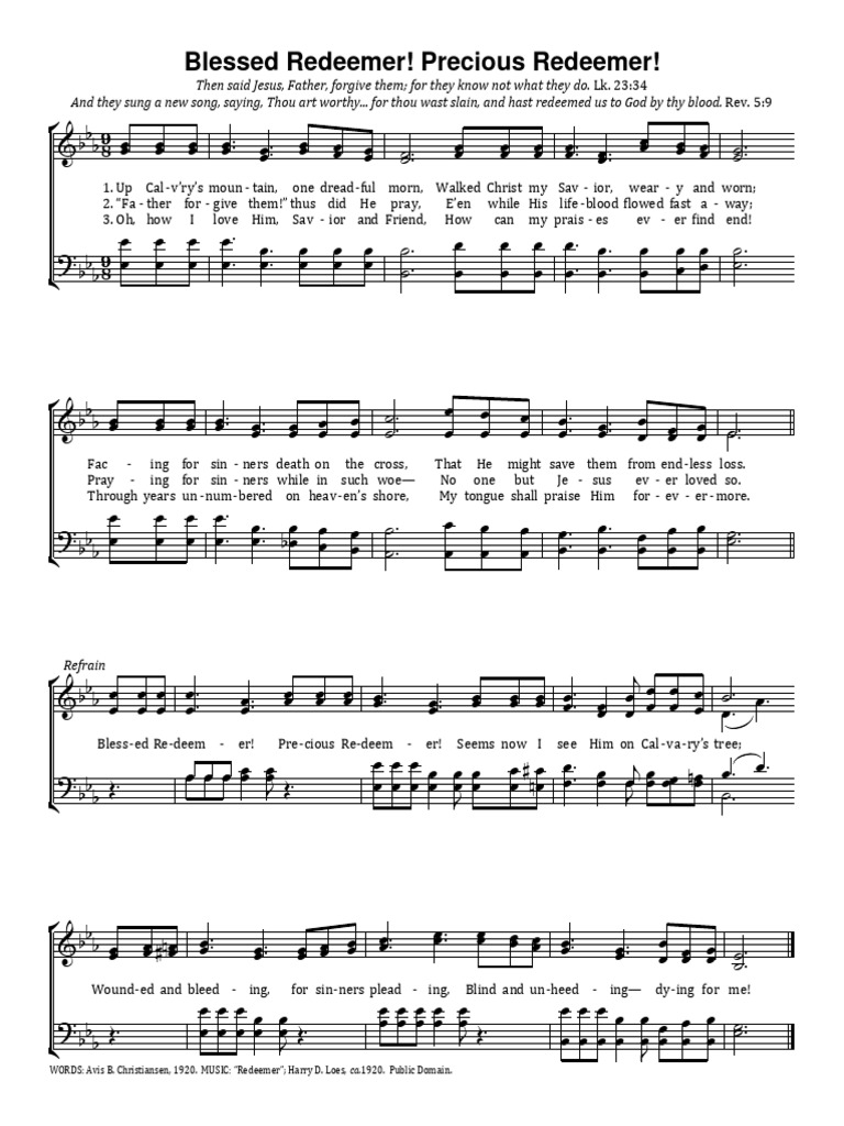 Blessed Redeemer Precious Redeemer | PDF | Religious Belief And Doctrine