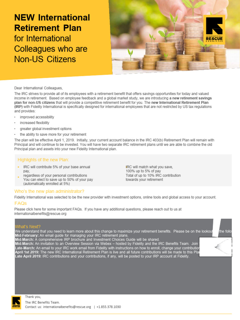 IRC Announcement Notice 01 19 | PDF | Pension | Business