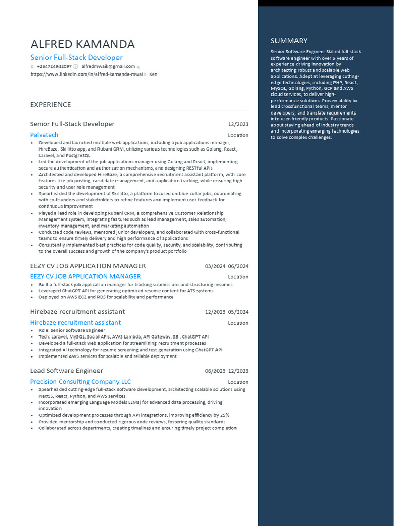 Alfred Kam and A Resume | PDF | Databases | Customer Relationship ...