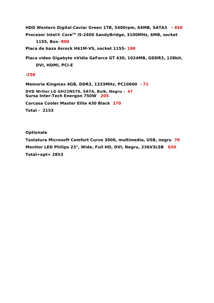 PC Hardware Components List and Prices | PDF