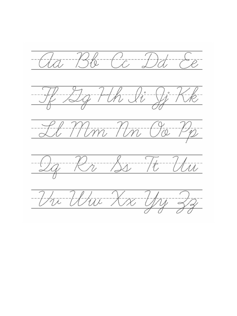 Cursive Letters Lowercase and Uppercase - JPG | PDF